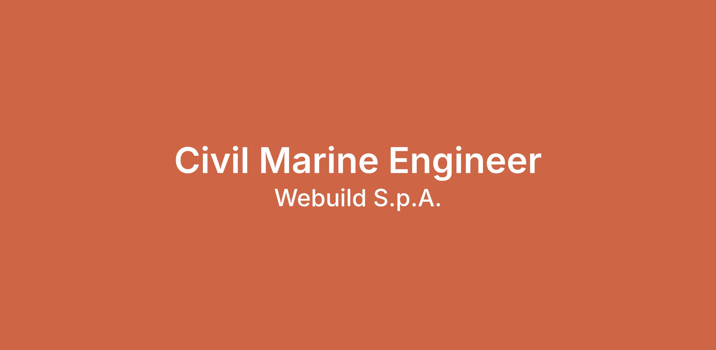 Civil Marine Engineer at Webuild S.p.A. | My Cruise Jobs